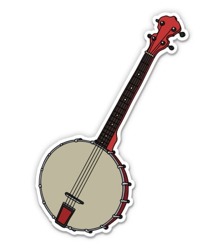 Red Banjo - 3" Vinyl Sticker - For Car Laptop I-Pad Phone Helmet Hard ...