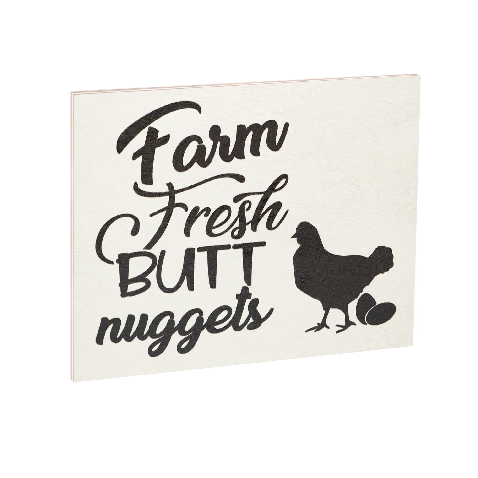 JennyGems Farm Fresh Butt Nuggets Wooden Sign, Funny Chicken Coop Signs ...