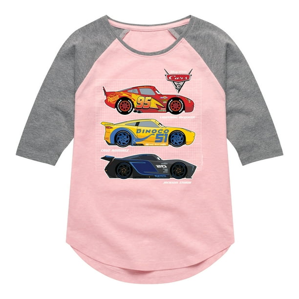Disney's Cars - Side Profiles Grid - Toddler And Youth Raglan Graphic T ...
