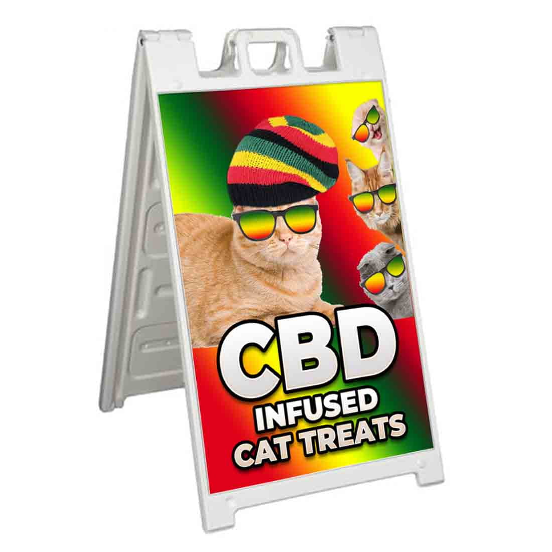 CBD Infused Cat Treats (24" X 36") Standard A-Frame Signicade, Includes ...