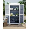 Lofka Lockable Outdoor Storage Cabinet, Wooden Garden Shed with Shelves ...
