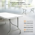 VINGLI 8ft Large Rectangle Foldable Plastic Table, Portable for Indoor ...