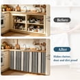 Black Beige Stripes Cabinet Curtains for Kitchen 10"W x 11"L, Lines ...