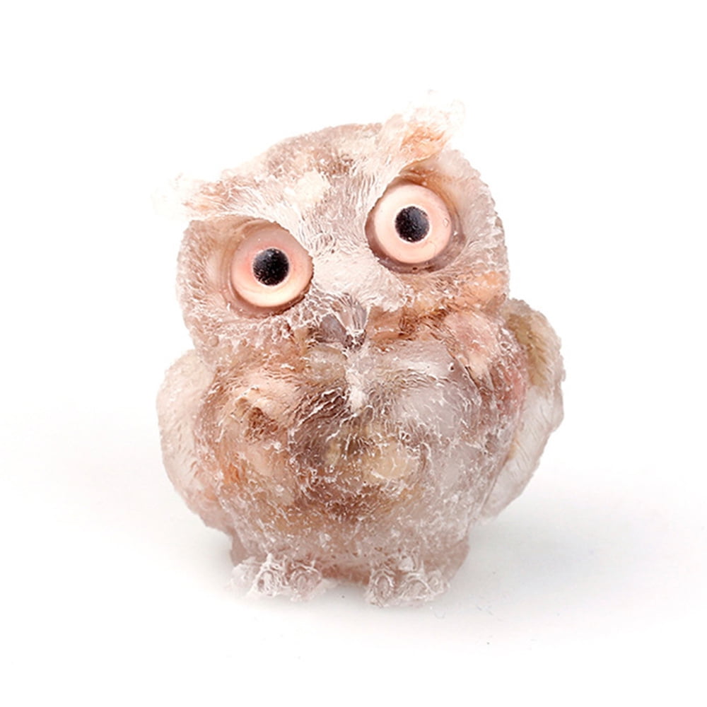 Crystal Epoxy Owl Desktop Ornament Animal Sculpture Miniature Crystal ...
