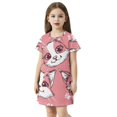 BZSMCE Short Sleeve dress Dress Casual Cotton Dresses-Cat Paw Print ...