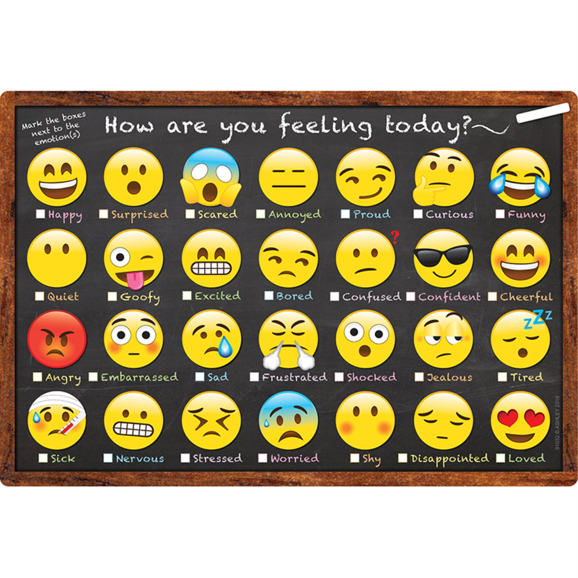 New FEELINGS Chart MOOD MAGNET How I Feel Emotions Emoticons Emoji ...