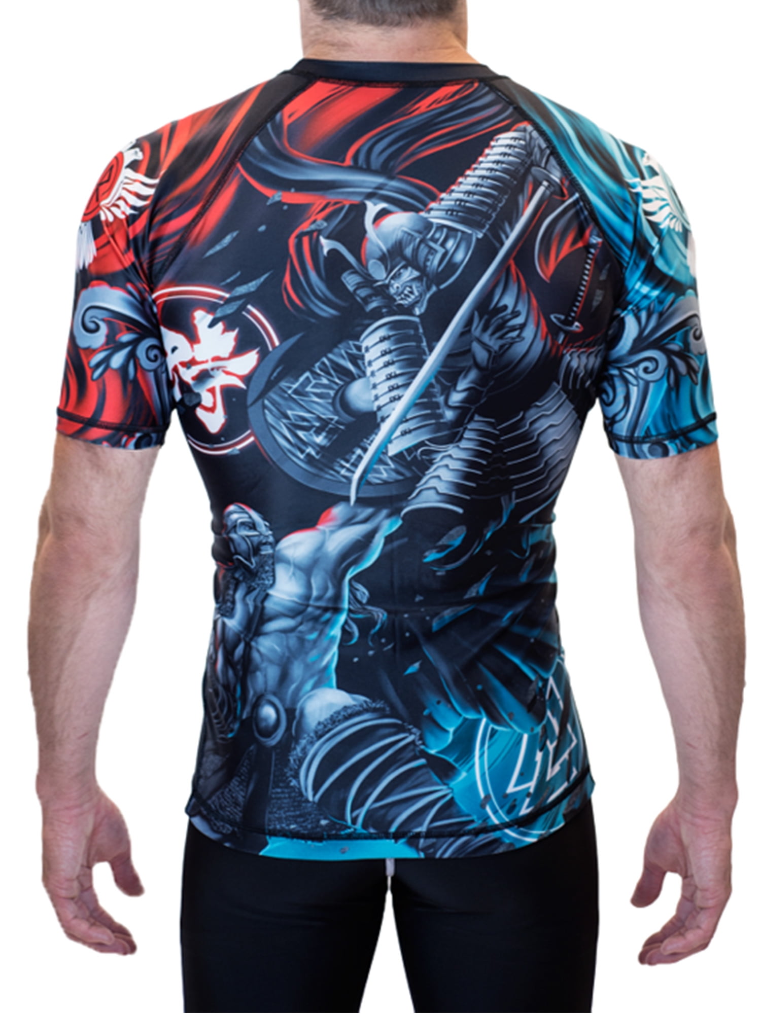 Raven Fightwear Men's East meets West Short Sleeve Rash Guard MMA BJJ ...