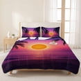 Beach Seaside Sunset 3 Pieces Quilt Set,1 Quilt with 2 Shams,Natural ...