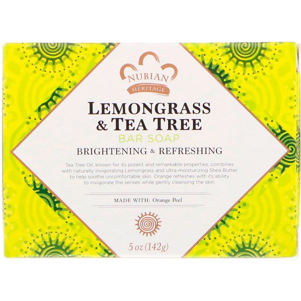 Nubian Heritage Lemongrass And Tea Tree Bar Soap 5 Oz