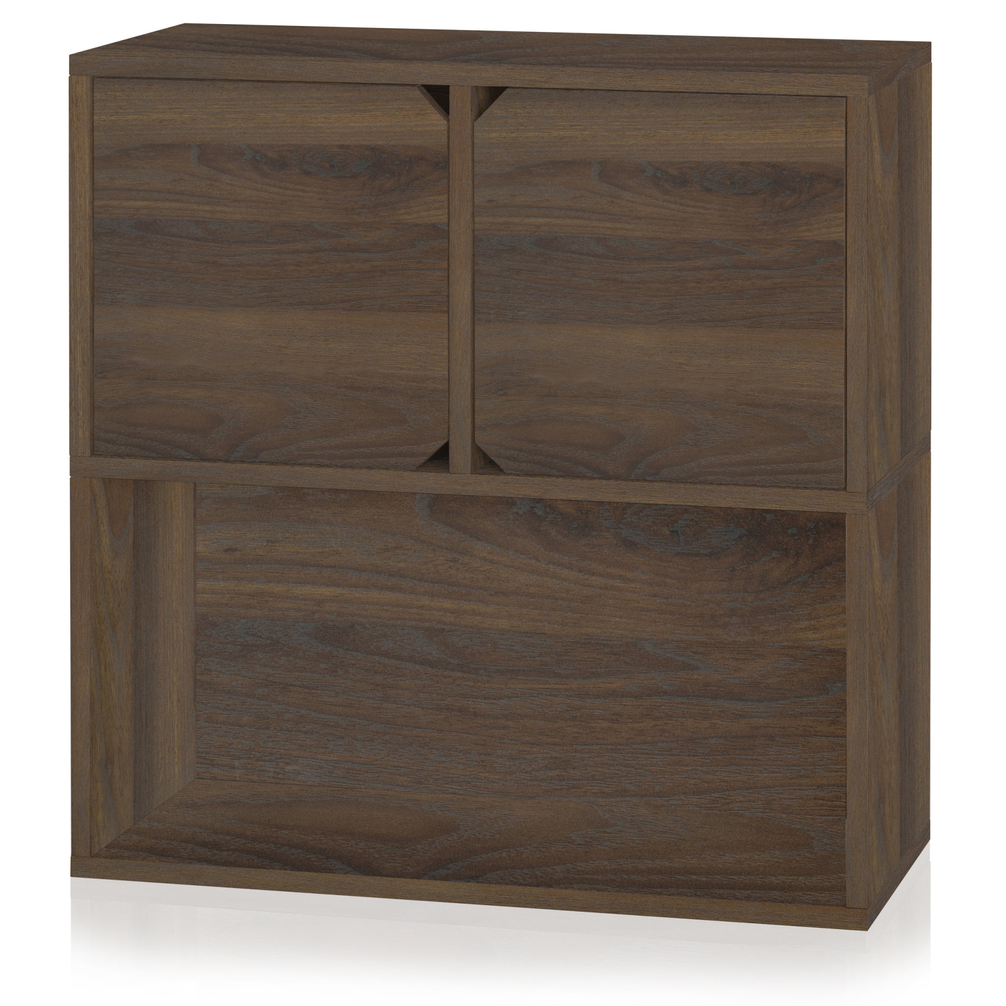 Way Basics Modular Bookcase with Doors, Royal Walnut - Walmart.com