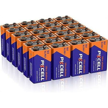 PKCELL 9V Batteries, Super Alkaline 9-Volt Battery, 24-Count | Walmart ...