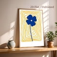 Blue Flower Poster Abstract Pattern Minimal Art Modern Typography Retro ...