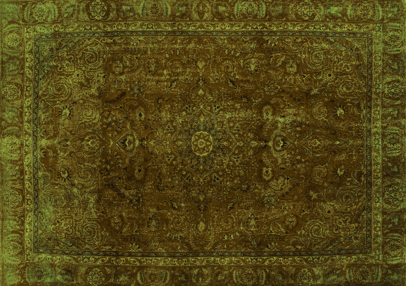 Ahgly Company Indoor Rectangle Abstract Green Modern Area Rugs, 7' x 10 ...