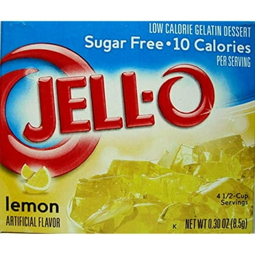 Jell-O Lemon Artificially Flavored Zero Sugar Gelatin Dessert Mix, 0.3 ...
