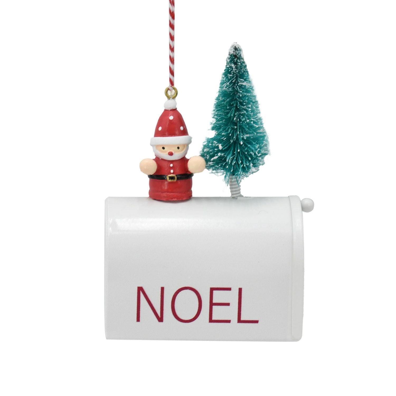 Holiday Time Winter Chalet Noel Mailbox with Santa Christmas Ornament ...