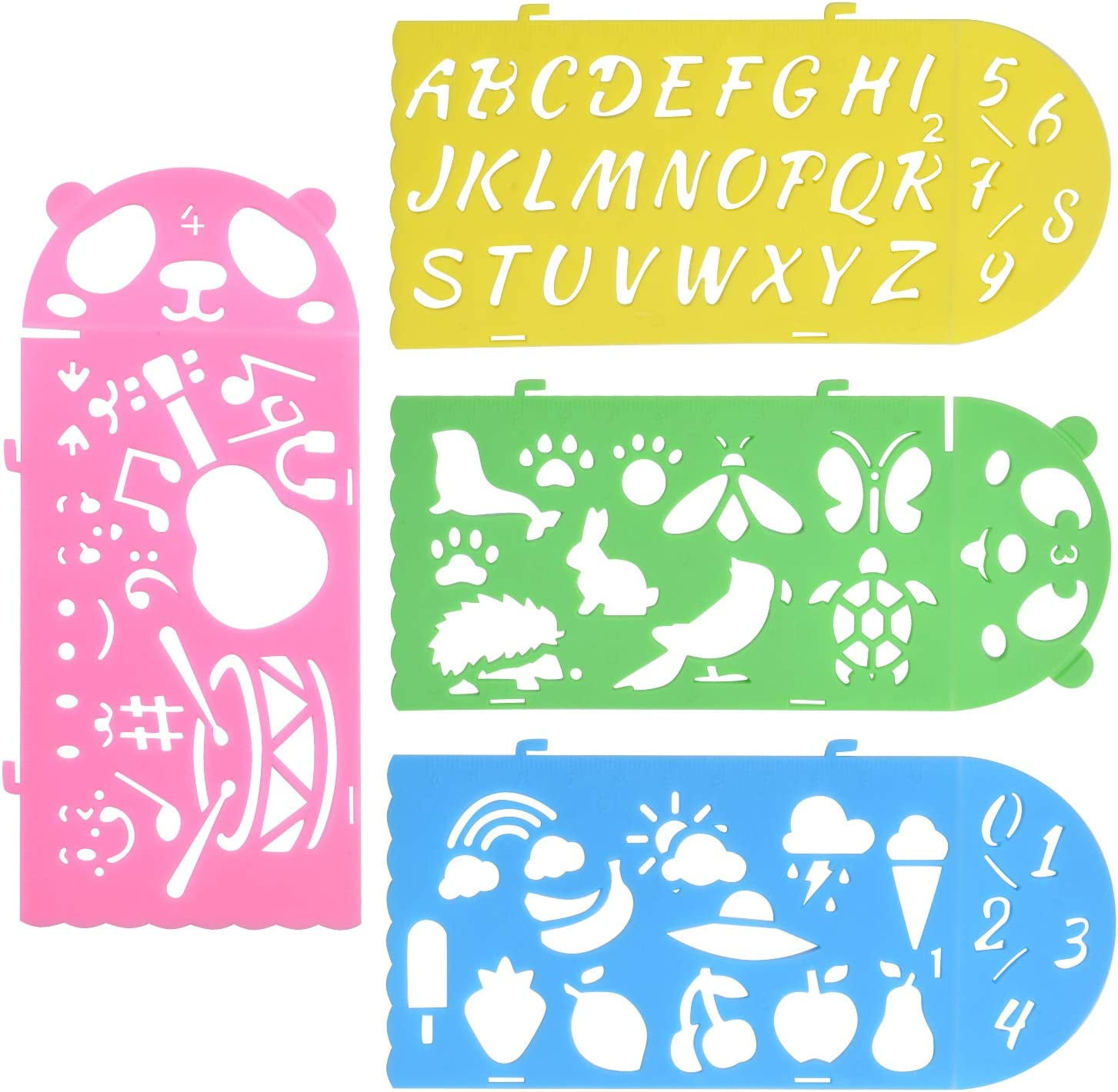 Drawing Stencil Set, 4pcs Plastic Painting Stencils Number Letter ...