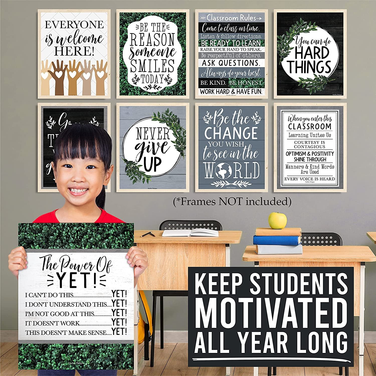 Growth Mindset Farmhouse Theme Motivational Wall Art Growth Mindset ...
