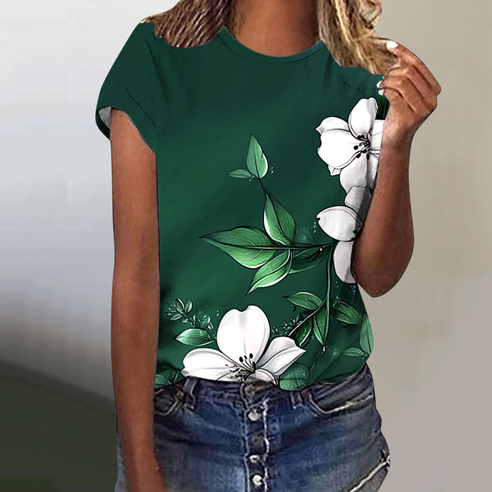 Click here for Clearance Fatuov Plus Size Womens Tops Summer Flor... prices