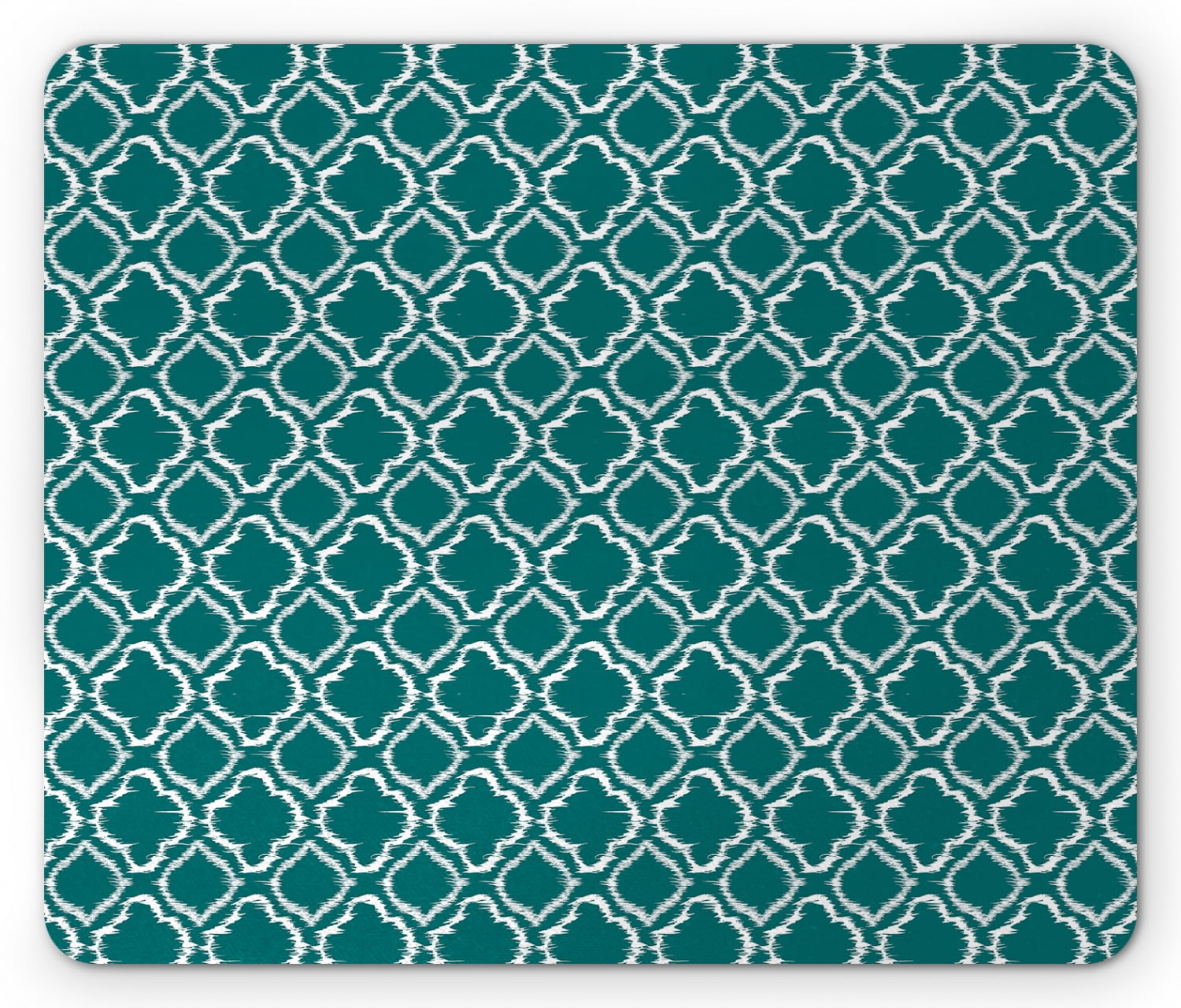 Teal Mouse Pad, Traditional Ikat Style Pattern with Abstract Curves ...