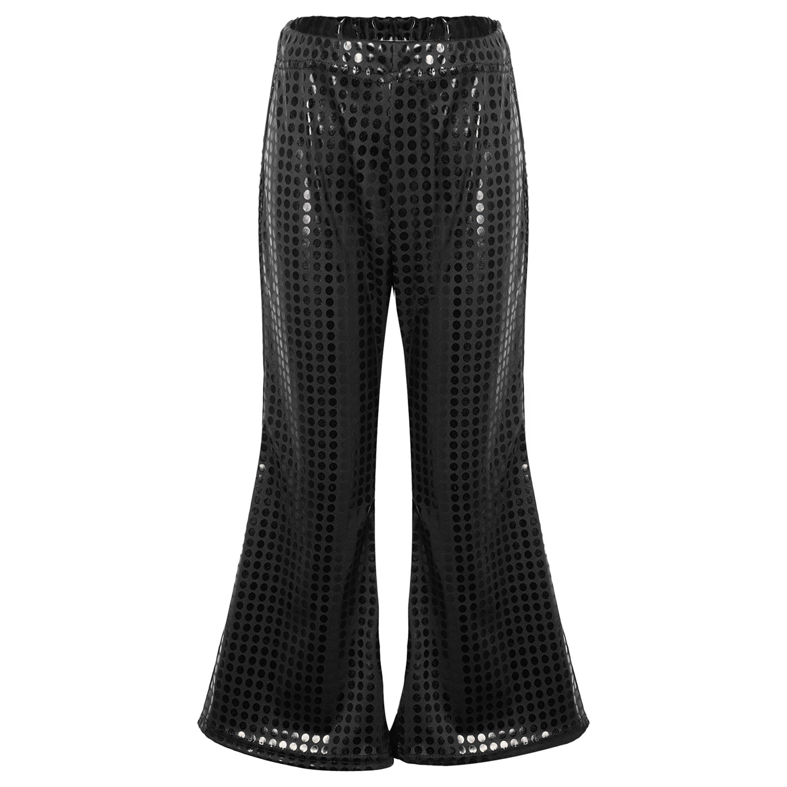 MSemis Kids Boys Girls Shiny Sequins Flares Pants Bell Bottoms Trousers ...