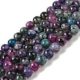 5Strand Natural Dragon Veins Agate Bead Strands Dyed & Heated Round 8mm ...