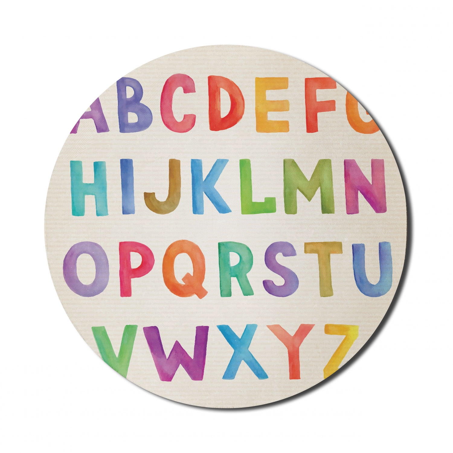 Alphabet Mouse Pad for Computers, Watercolor Look Educational Content ...