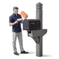 Step2 Highland 74" Dark Cedar Plastic Mailbox Post Kit, Brown - Walmart.com