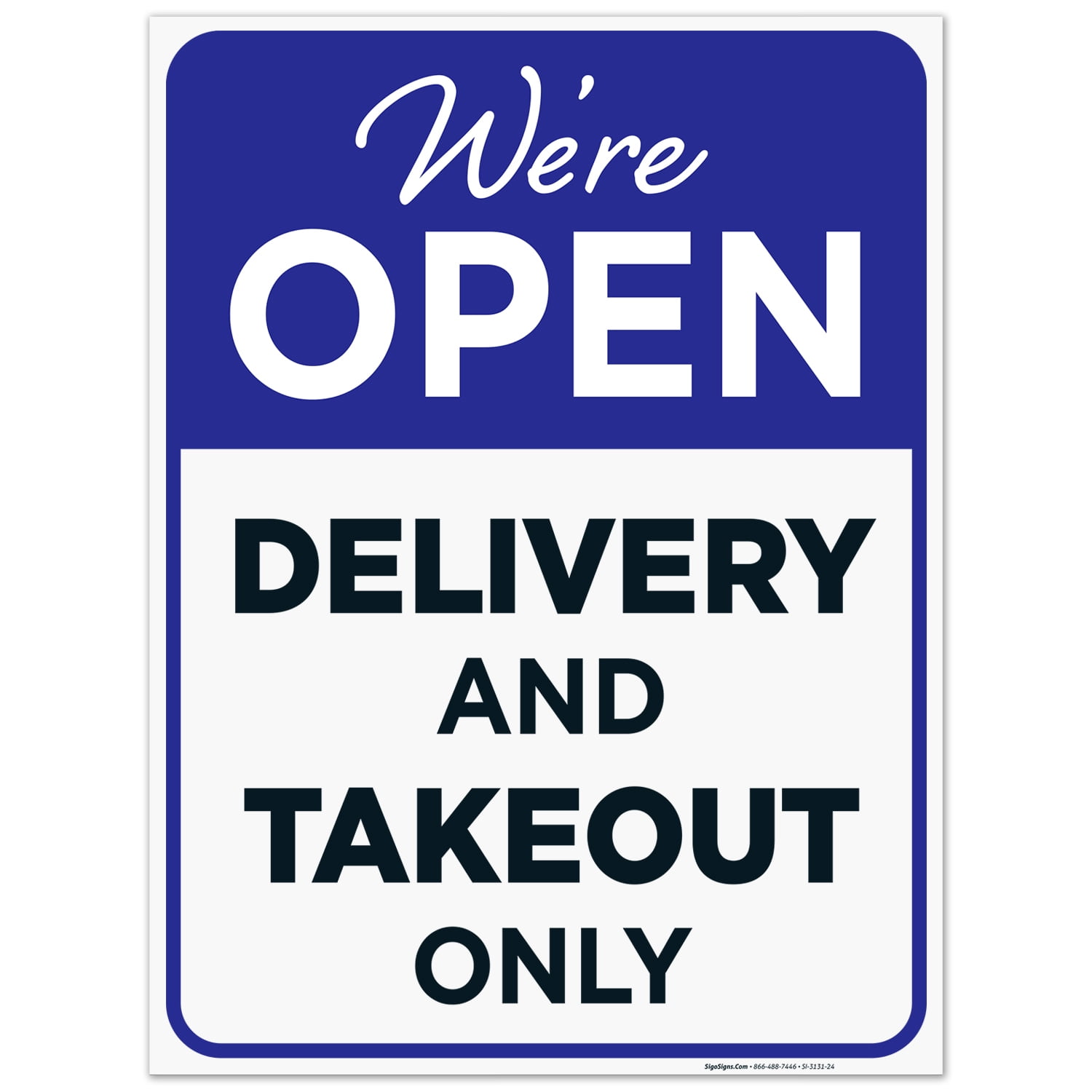 Social Distancing Business Sign, Delivery And Takeout Only Sign, 18x24 ...