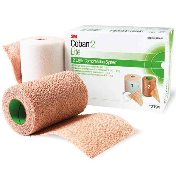 3M Compression System Coban 2 Layer Lite 4 Inch x 2.9 Yards - Walmart.com