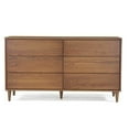 Farmhouse Rustic Walnut Mid Century 6 Drawer Dresser - Walmart.com