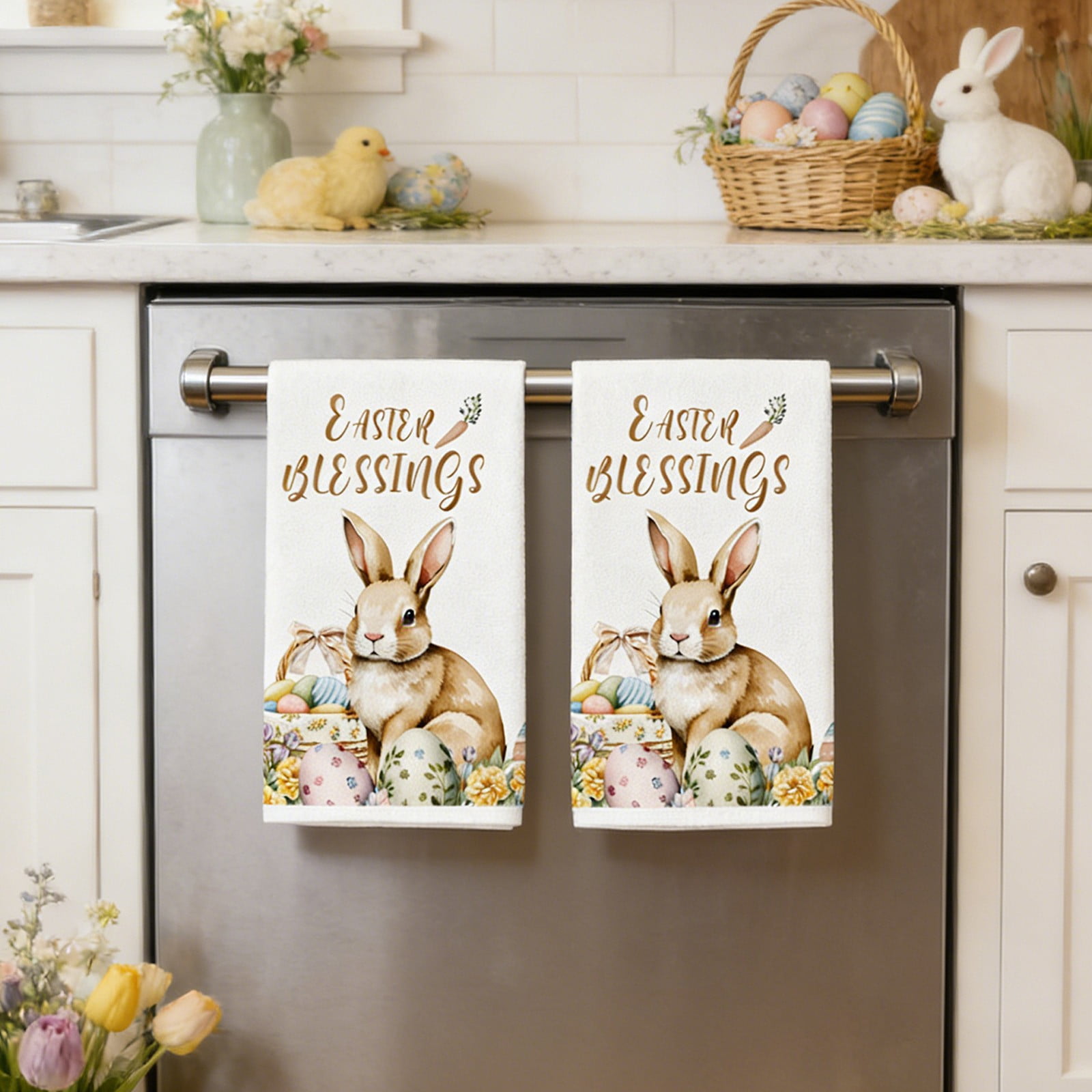 Click here for Dvkptbk Easter Kitchens Towel Watercolor Rabbited... prices