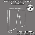 Evelots Wire Shelf Dividers Organizer, White, 4 Pack - Walmart.com