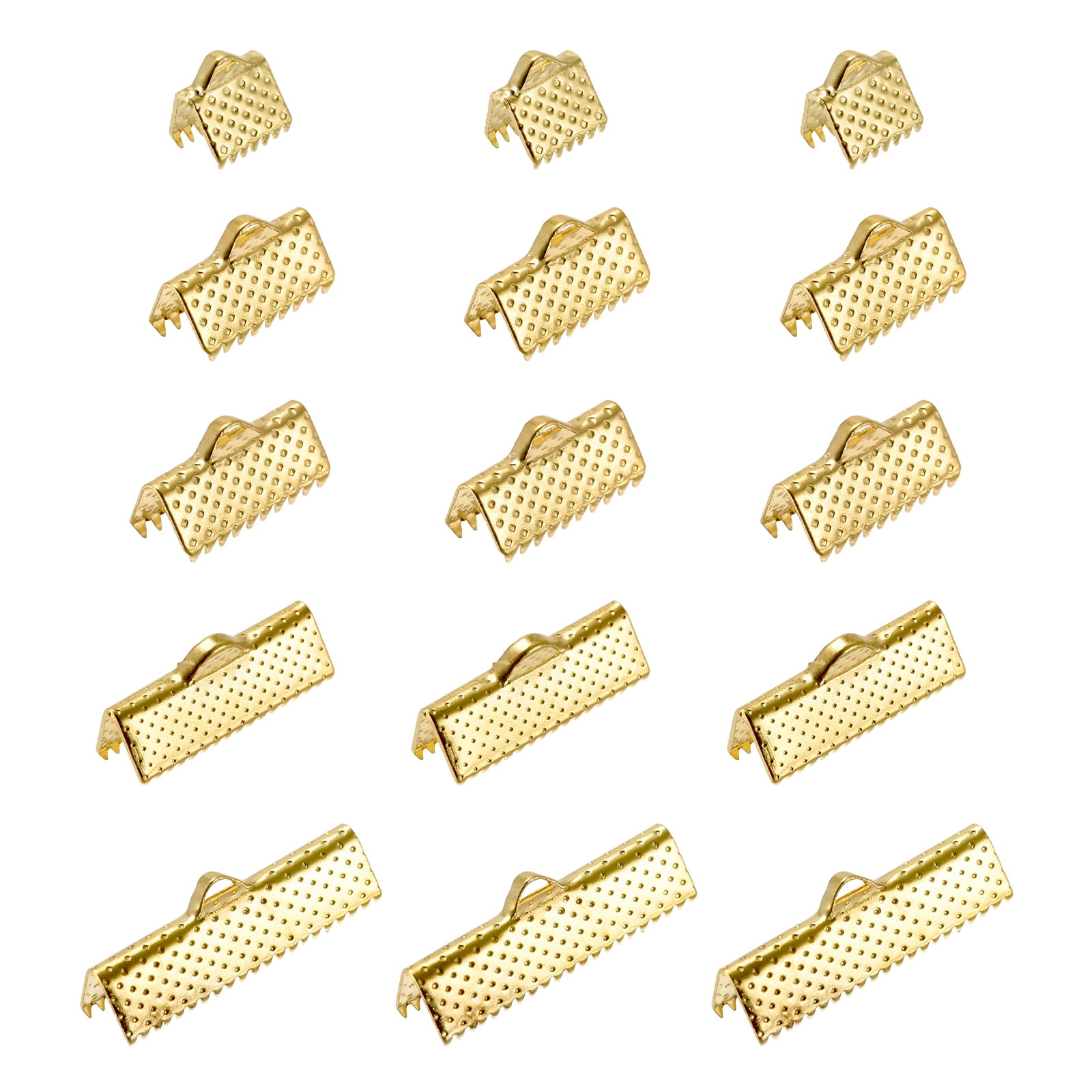 Uxcell 100Pack Ribbon Crimp Clamp Ends, 8/10/13/20/25mm Bookmark Pinch ...