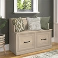 Bowery Hill Entryway Bench with Doors in White Washed Maple ...