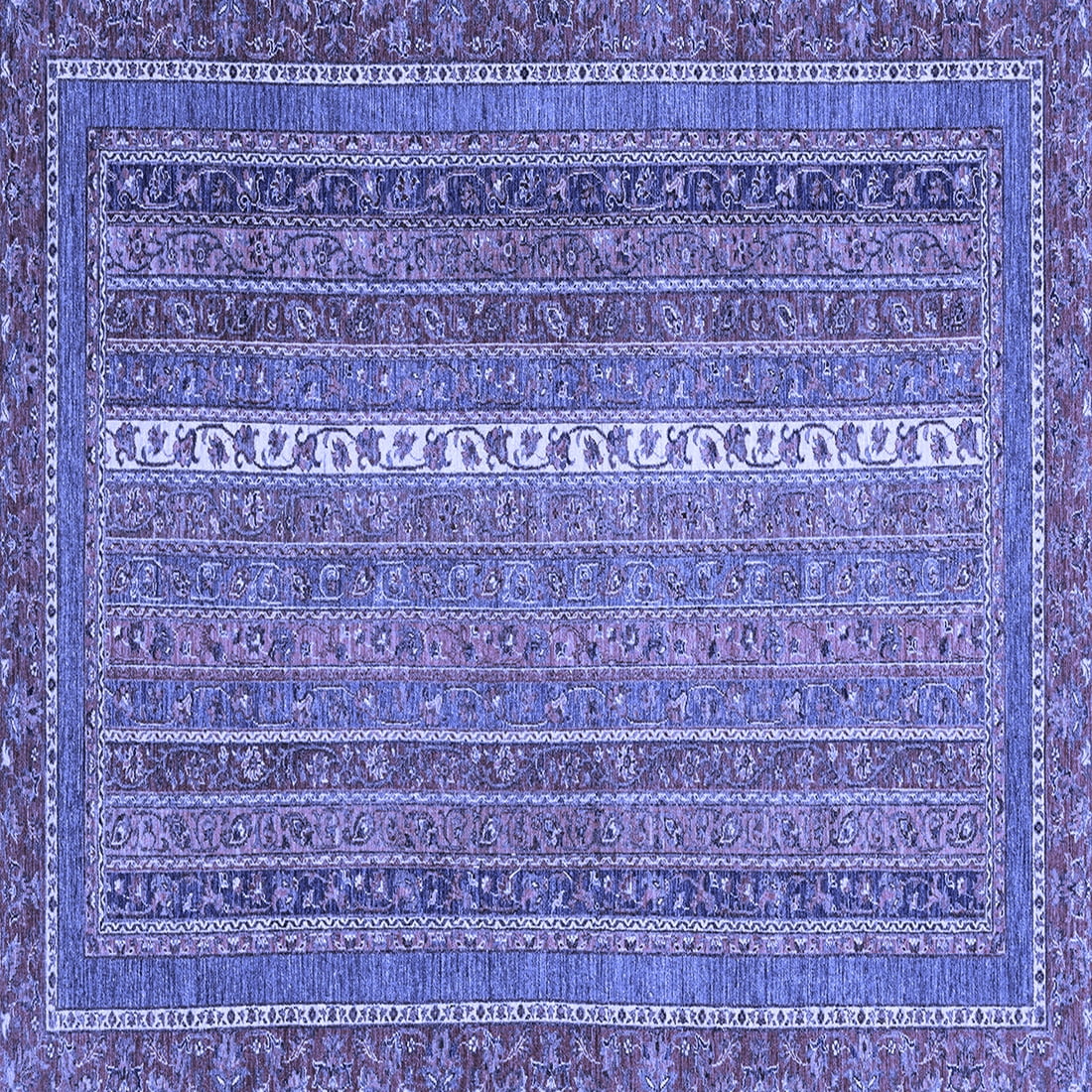 Ahgly Company Indoor Square Abstract Blue Modern Area Rugs, 6' Square ...