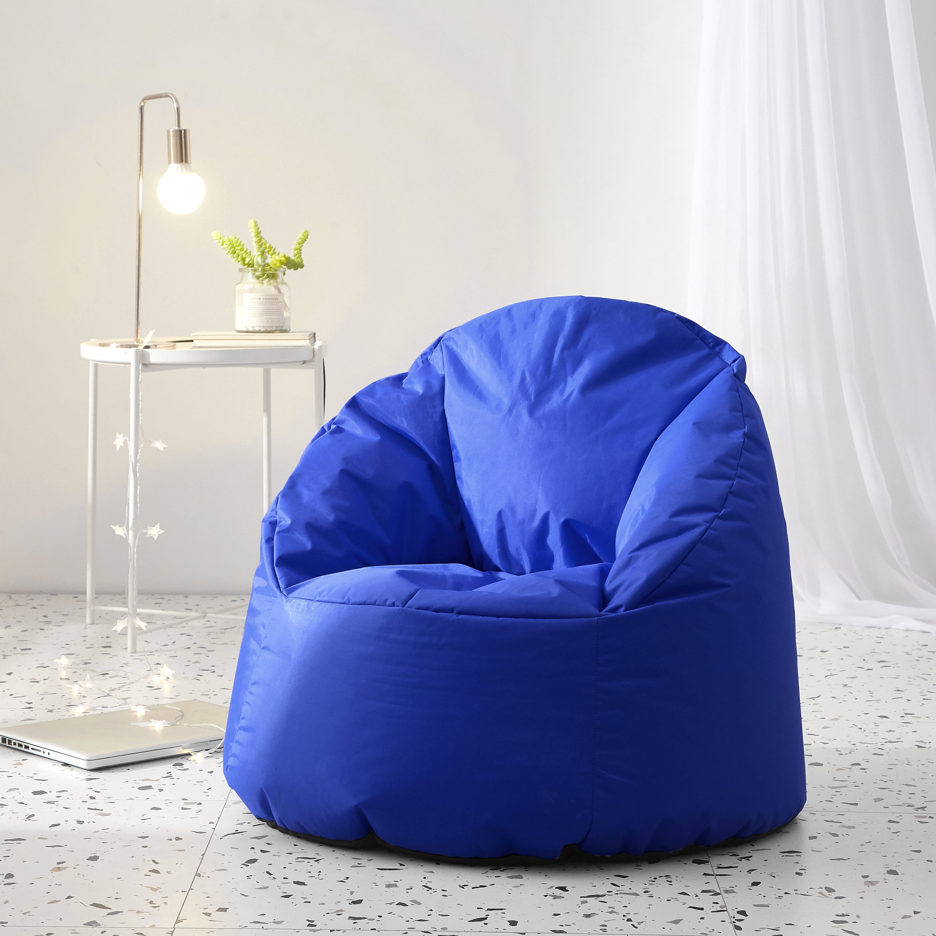 Urban Shop Structured Round Bean Bag Chair, Royal - Walmart.com