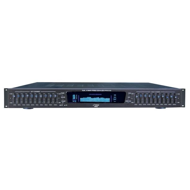 PYLE PPEQ100 - 19'' Rack Mount Dual 10 Band 4 Source Input Stereo ...