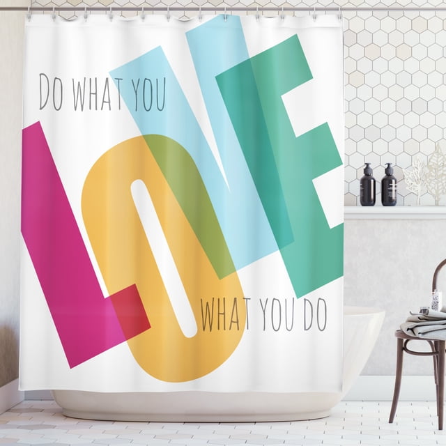 Ambesonne Saying Shower Curtain, Vintage Colorful Letter Art, 69"Wx75"L ...