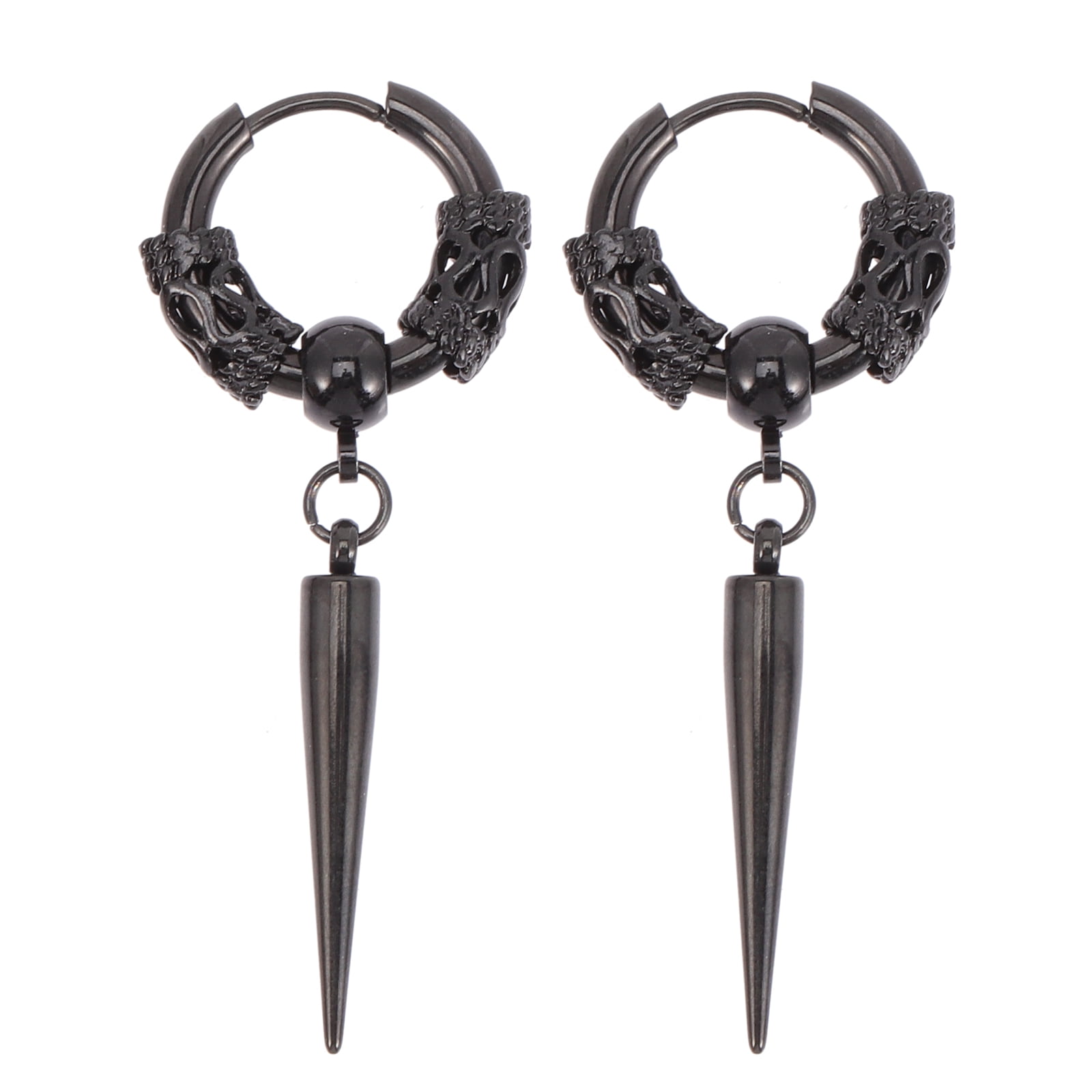 Black Spike Earrings For Men