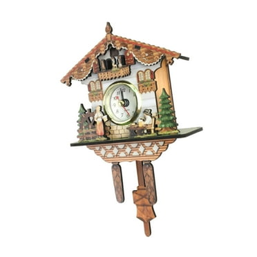 Minimalist Cuckoo Clock with Chimer, Pendulum, Battery Powered Bird ...