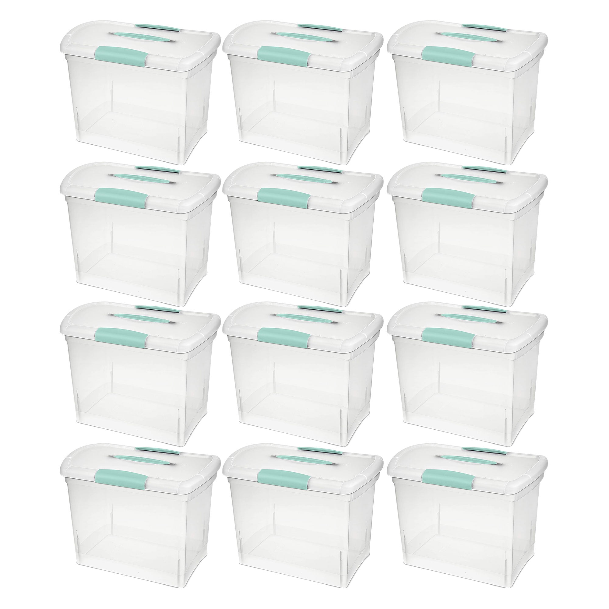 Sterilite Large Nesting ShowOffs Clear File Box w/ Handle, (6 Pack ...