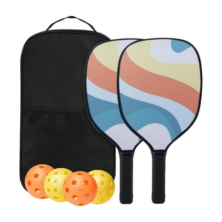 Pickleball Paddles Set 2 Rackets 4 Balls and Bag for Indoor and Outdoor ...