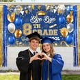 8TH Grade Graduation Backdrop Blue Gold Bye Bye 8TH Grade Hello High ...