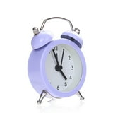 Farfi Mini Round Metal Alarm Clock Desk Stand Clock for Home Room ...