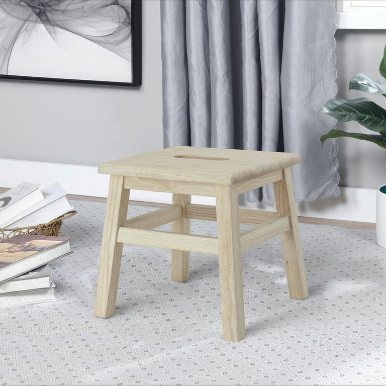eHemco Solid Hardwood Step Stool 12.25 Inches Unfinished