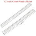 2 Pack 12 Inch Clear Plastic Ruler Straight Shatterproof Ruler Clear ...