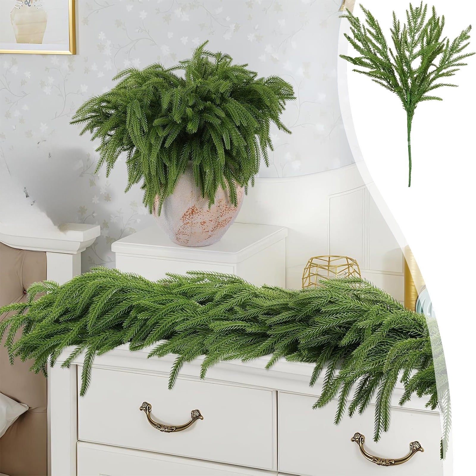 Click here for Sokhug 1 Pcs Christmas Real Touch Norfolk Stems  1... prices