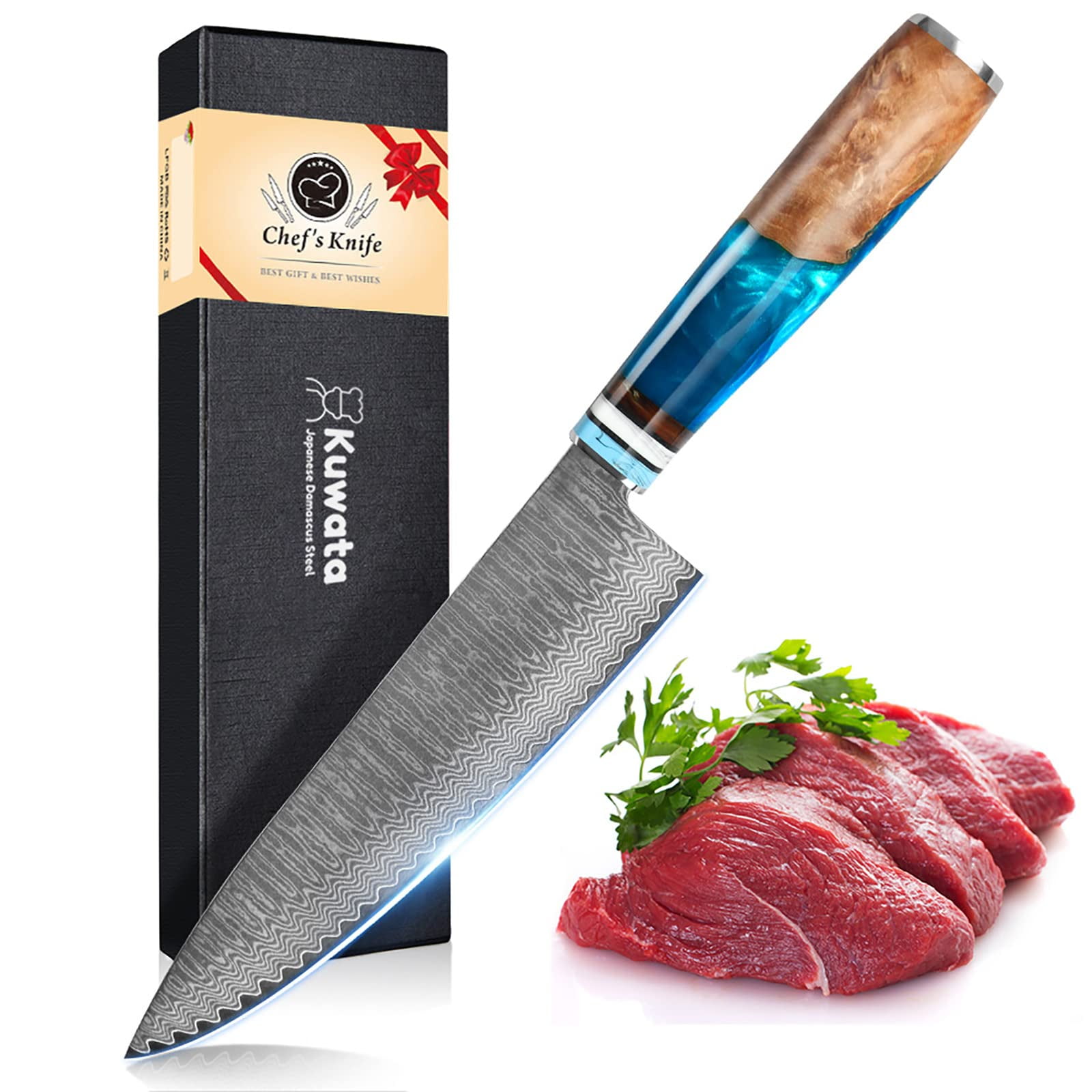 Click here for Kuwata Chef Knife  Professional Japanese Vg10 Dama... prices