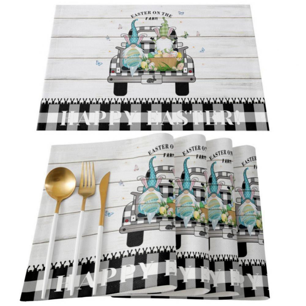 Easter Table Mat Placemats, Washable Woven Vinyl Placemats, Heat ...
