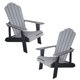 AmeriHome Simulated Wood Outdoor Two Tone Adirondack Chair, Gray with ...
